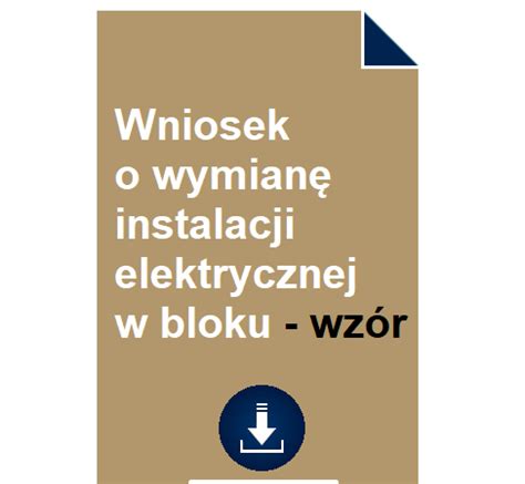 Wniosek O Wymian Instalacji Elektrycznej W Bloku Wz R Pobierz