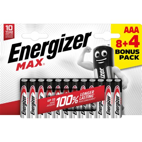 PILE ALCALINE AAA LR03 1 5 V MAX ENERGIZER PROMO PACK 8 4 Paquet De 8 4