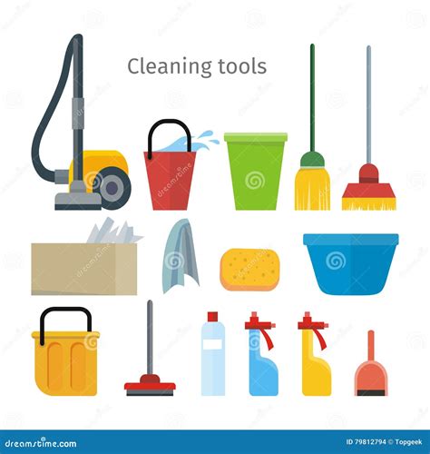 Cleaning Tools Isolated House Washing Equipment Stock Vector
