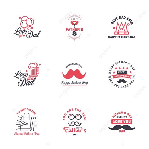 Happy Fathers Day Vector Png Images Happy Fathers Day Black And Pink