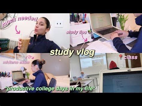 Study Vlog Productive College Days In My Life Midterm Exam Study