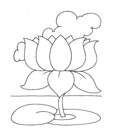 Coloriage Fleur de Lotus Simple télécharger et imprimer gratuit sur
