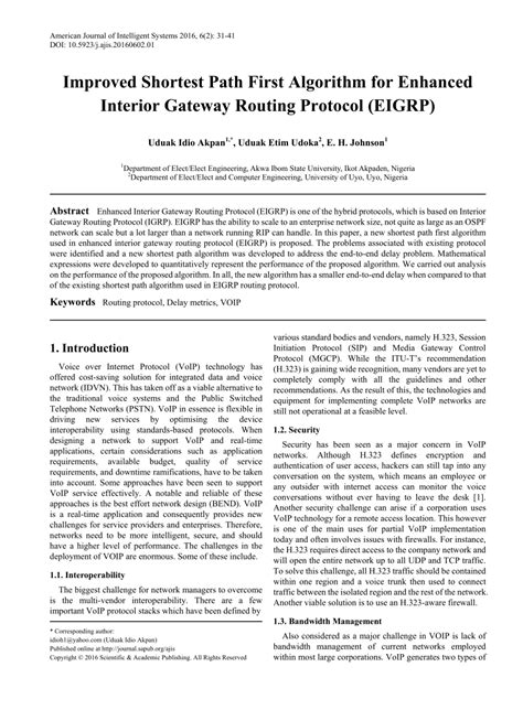 pdf improved shortest path first algorithm for enhanced interior gateway routing protocol eigrp