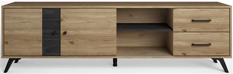 Szafka RTV nowoczesna 2 drzwi 2 szuflady 2 półki 180x53 cm kolor