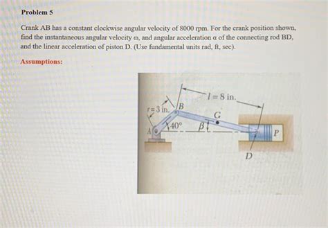 solved crank ab has a constant clockwise angular velocity of