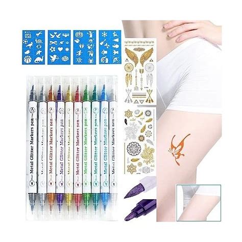 Tatouage Temporaires Stylos Tatouage Enfant Kit 10 Tatouage Stylo