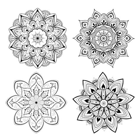 Un Ensemble De Beaux Mandalas Et Cercles De Dentelle Mandala Dégradé