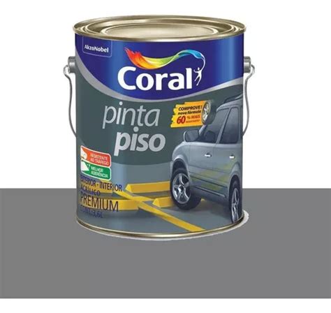Tinta Pinta Piso Fosco Cinza Médio 3 6 Litros Coral Frete grátis
