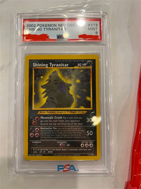 TCG Pokémon Shining Tyranitar PSA 9 Hobbies Toys Memorabilia