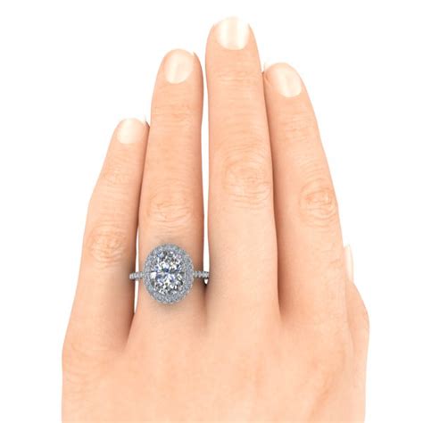 Halo Oval Engagement Rings On Hand Ubicaciondepersonas Cdmx Gob Mx