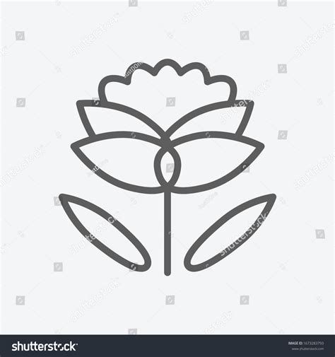 Peony Icon Line Symbol Isolated Vector Stock Vector Royalty Free