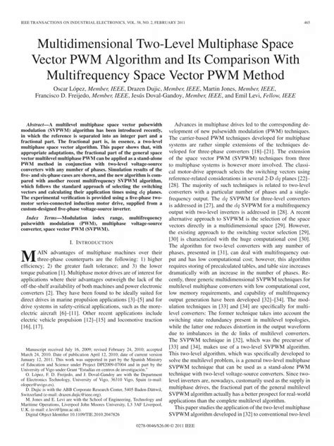 pdf multidimensional two level multiphase space vector pwm algorithm and its comparison with