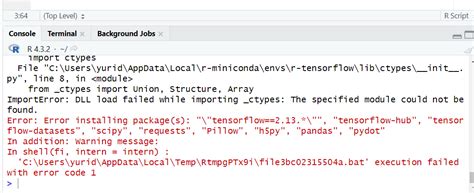 Installing Keras For R How Might I Solve An Error Message When