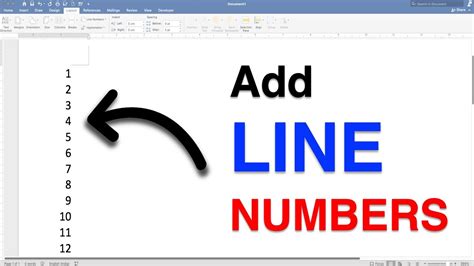 How To Add Line Numbers In Word Youtube