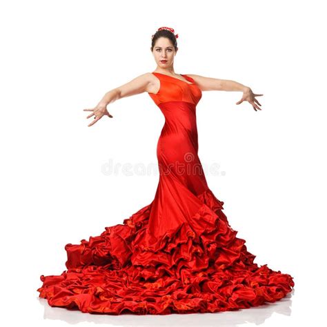 Retrato Del Flamenco Hermoso Del Baile De La Mujer Joven Foto De