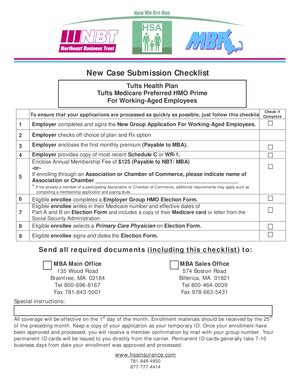 Fillable Online New Case Submission Checklist Tufts Health Plan Tufts