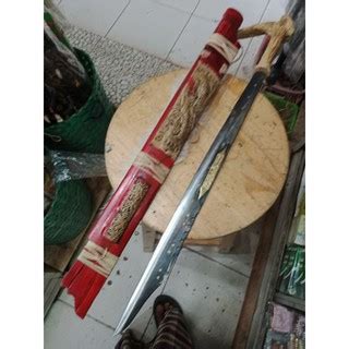 Jual Mandau Jumbo Motif Semi Tanduk Golok Parang Senjata Dayak Pusaka