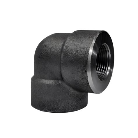 Cotovelo 90 graus fêmea 3000 libras BSP Aço Carbono Plasnox