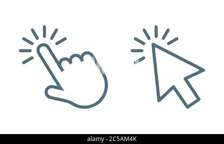 Hand Cursor Icon Click Vector Symbol Isolated On Transparent