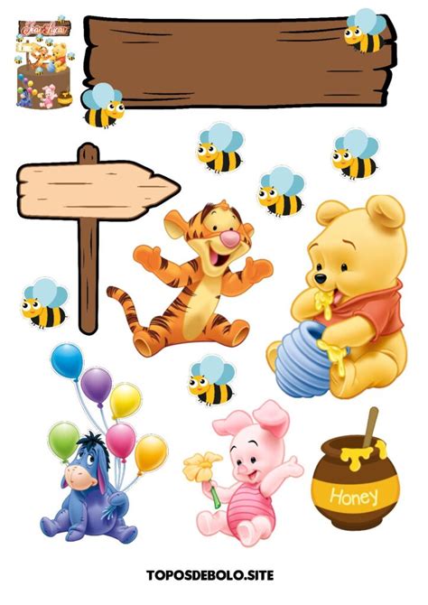 Topo de Bolo Ursinho Pooh Topos de Bolo Grátis para Imprimir