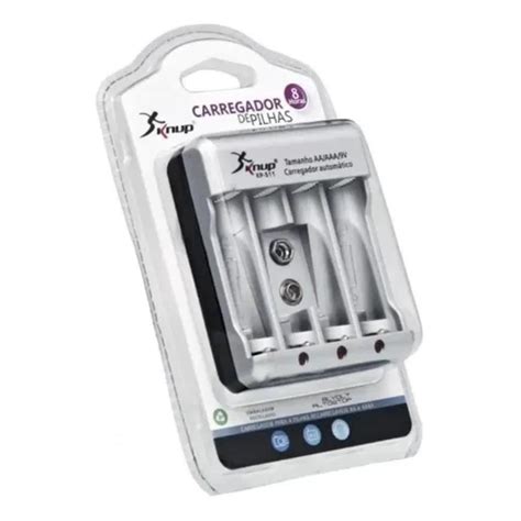 Carregador De Pilhas Aa Aaa 9V Knup Kp 511B Submarino