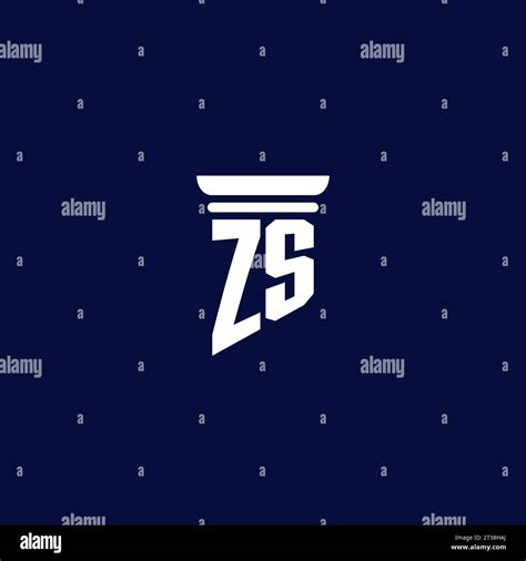 ZS Initial Monogram Logo Design For Law Firm Company Stock Vector Image