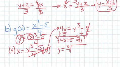 section 2 7b 1 to 1 functions and their inverses youtube