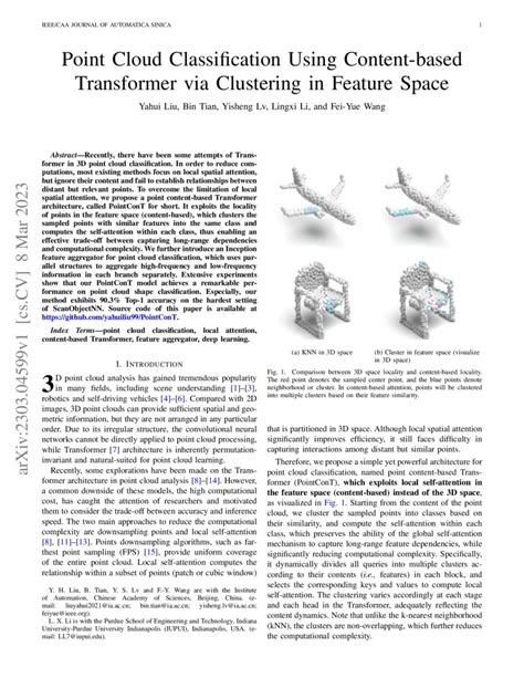 point cloud classification using content based transformer via clustering in feature space deepai