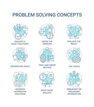 Problem Solving Concept Icon General Outline Isolated Vector General