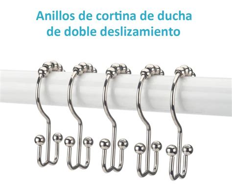 Ganchos Inoxidable Double Roller Para Cortinas De Baño 12pk Meses sin