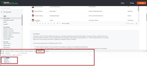 automate telerik kendo grid webdriver javascript