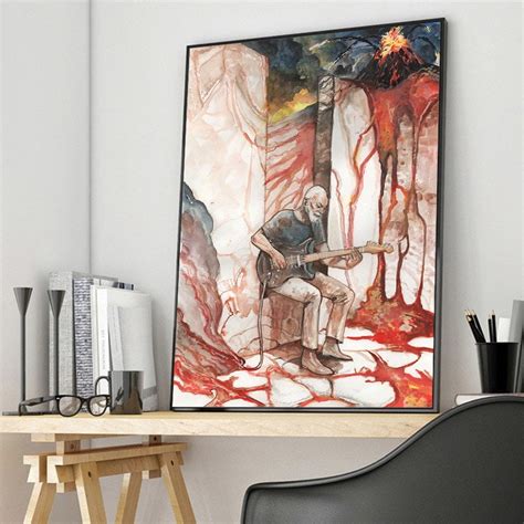 David Gilmour Live In Pompeii Illustration Pink Floyd Canvas Otherbrick