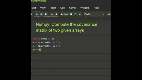 numpy compute the covariance matrix of two given arrays youtube