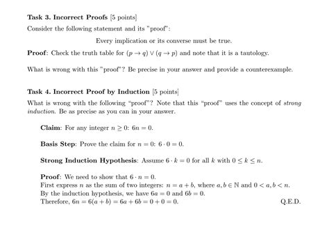 solved task 3 incorrect proofs [5 points] consider the