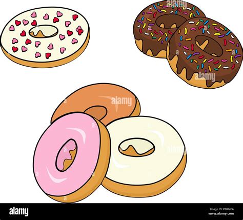 Assorted Donuts With Chocolate Frosted Pink Glazed And Sprinkles