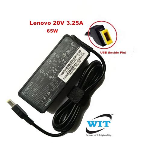 Lenovo 20V 3 25A 65W USB Square Yellow Port AC Power Adapter Or Charger