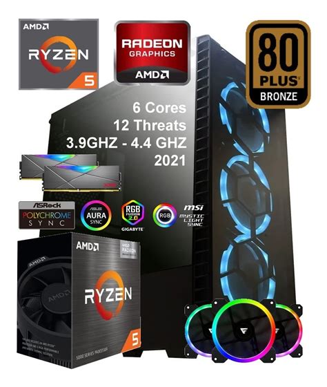 Pc Gamer Amd Ryzen 5 5600g 8 Nucleos 16gb Ram 240gb Ssd 1tb MEGASHOP MX
