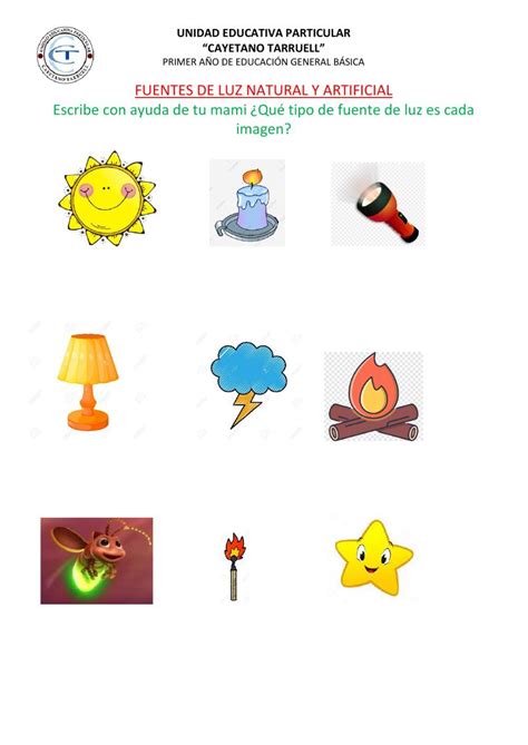 Fuentes De Luz Activity School Subjects Activities Teachers