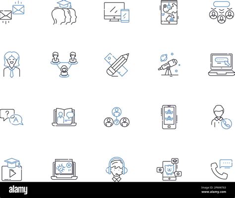 Communication People Line Icons Collection Communicators Dialogue