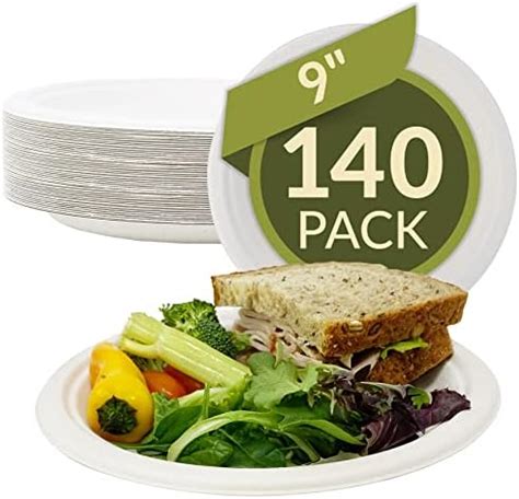 Amazon Reli Compostable Paper Plates 9 Inch 140 Pack Bulk White
