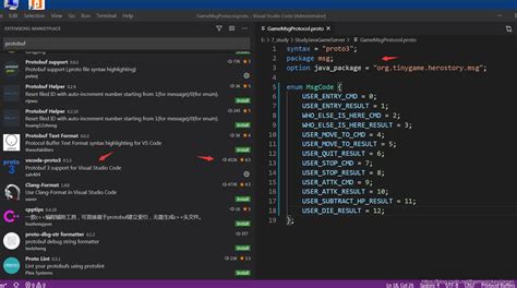 【protobuf 2的使用】0 gitbash终端 1 pb在vscode中的的格式化和跳转 2 服务器 netty 3 客户端 creator 4 自定义option 如添加msgid