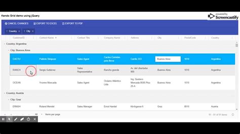 kendo grid demo using jquery kendo grid integration using jquery youtube