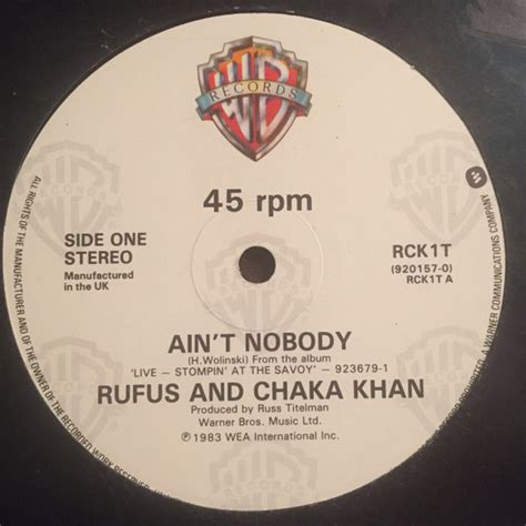 Rufus Chaka Khan Ain T Nobody 1983 Vinyl Discogs