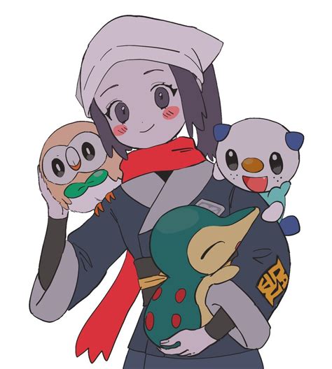 Akari Rowlet Oshawott And Cyndaquil Pokemon And More Drawn By Chome Meme Chon Danbooru