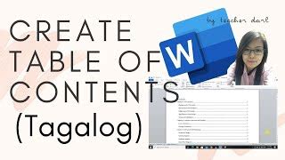 How To Create A Table Of Contents For Research Paper Doovi