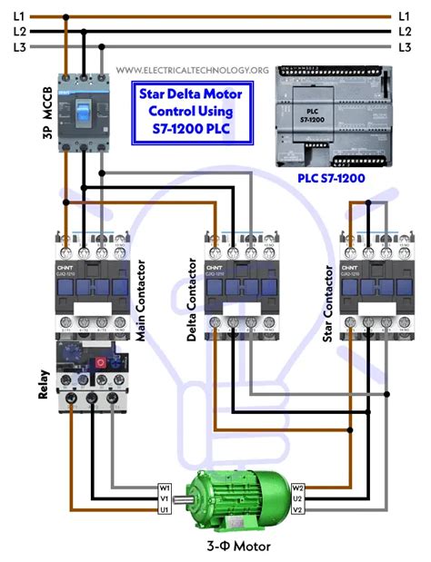 Star Delta Starter Motor Control Circuit Using S Plc