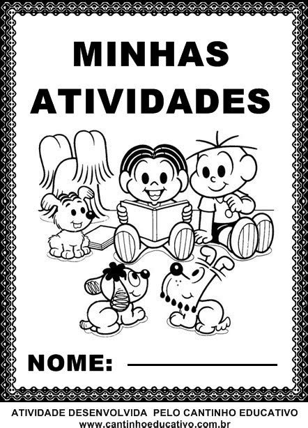 MODELOS DE CAPAS PARA TRABALHINHOS E PASTAS DE ATIVIDADES TURMA DA