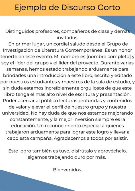 Modelos De Discursos Cortos Modelos De Carta 2024