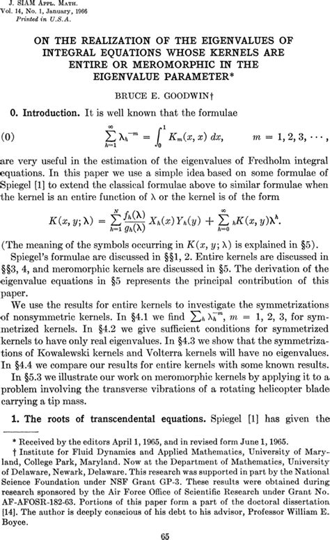 on the realization of the eigenvalues of integral equations whose kernels are entire or