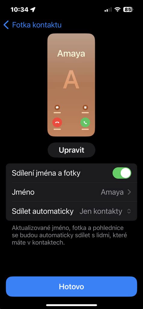 Jak vytvořit individuální obrazovku pro kontakty na iPhonu Letem